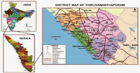 Tourist Map Guide Of Thiruvananthapuram - Kerala Orbit