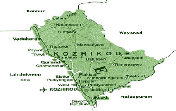 Tourist Map Guide of Kozhikode - Kerala Orbit