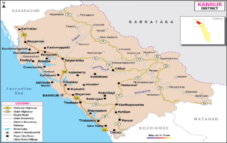 Tourist Map Guide of Kannur - Kerala Orbit