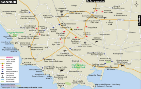 Tourist Map Guide of Kannur - Kerala Orbit